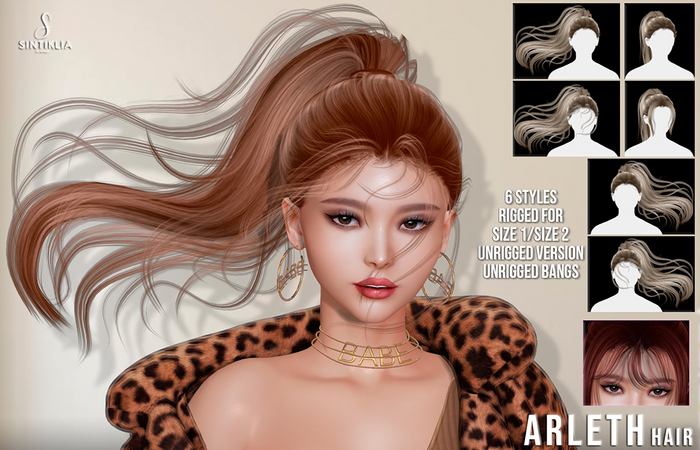 Second Life Marketplace - Sintiklia - Hair Arleth - Blacks&Browns